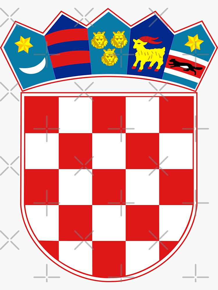 "Croatia Coat of Arms Badge Croatian Checkerboard Roundel" Sticker for ...