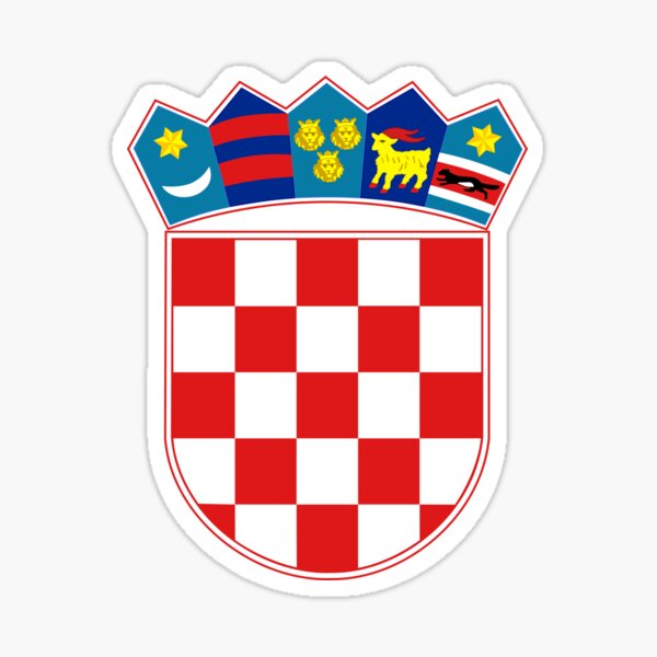 "Croatia Coat of Arms Badge Croatian Checkerboard Roundel" Sticker for ...