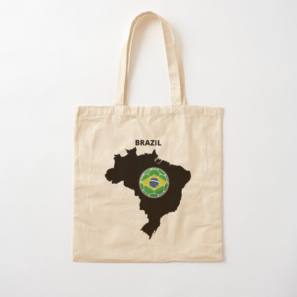 Tote bag « Carte du Brésil avec ballon de football et couleurs de la ...