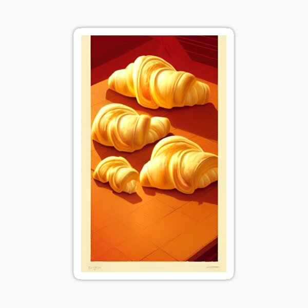 "Croissants on aTable" Sticker for Sale by DrGin-and-Juice | Redbubble