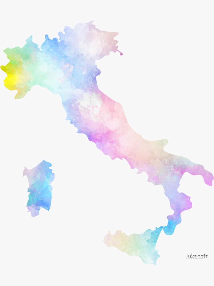 "Italy Map Colorful Watercolor" Sticker for Sale by lukassfr | Redbubble