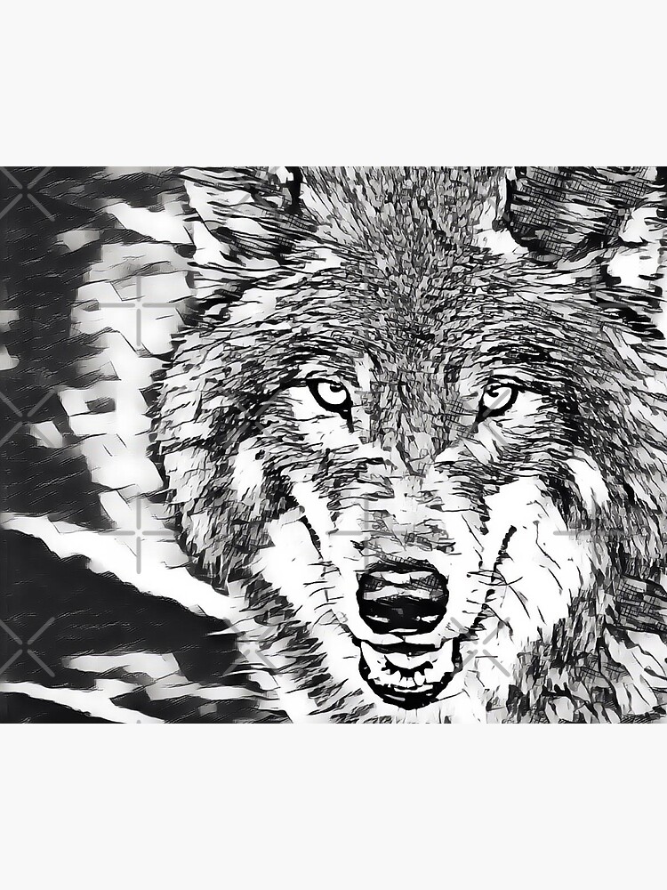"Magic Wolf in black and white" Poster for Sale by MagiLand | Redbubble