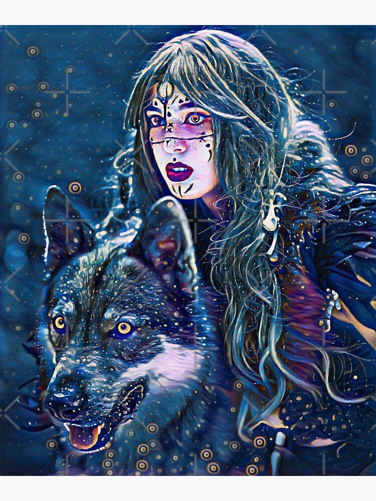 "Lady and her wolf" Sticker for Sale by MagiLand | Redbubble