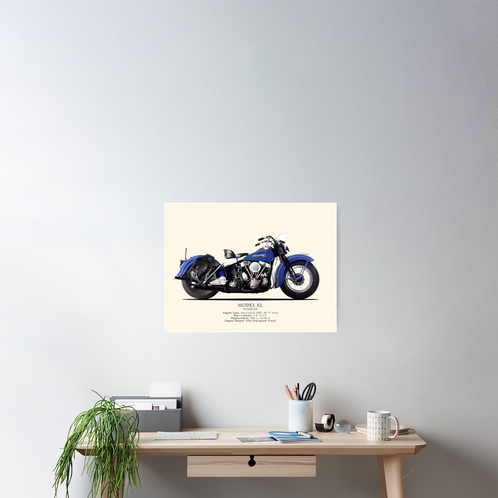 "The EL Panhead Motorcycle" Poster for Sale by rogue-design | Redbubble