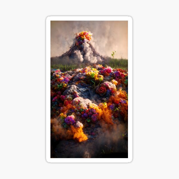 "Flower Volcano 11" Sticker for Sale by AiBroughtToLife | Redbubble