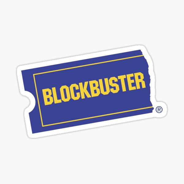 "Blockbuster Vintage Logo" Sticker for Sale by Quotabletees | Redbubble