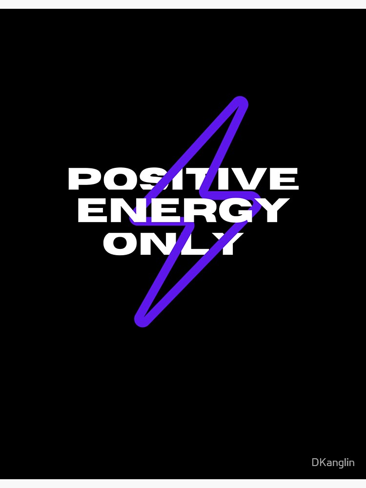 "White Black Simple Positive Energy Only Typography T Shirt" Sticker ...