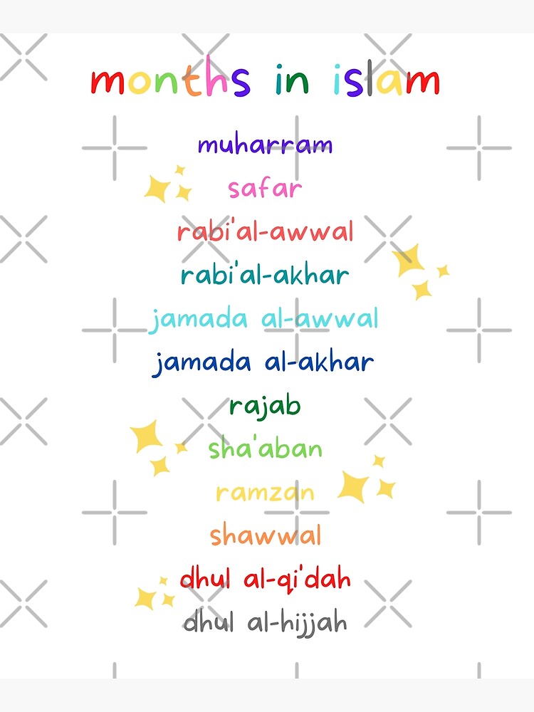 "islamic months - Islamic calendar " Poster for Sale by naaz-art ...