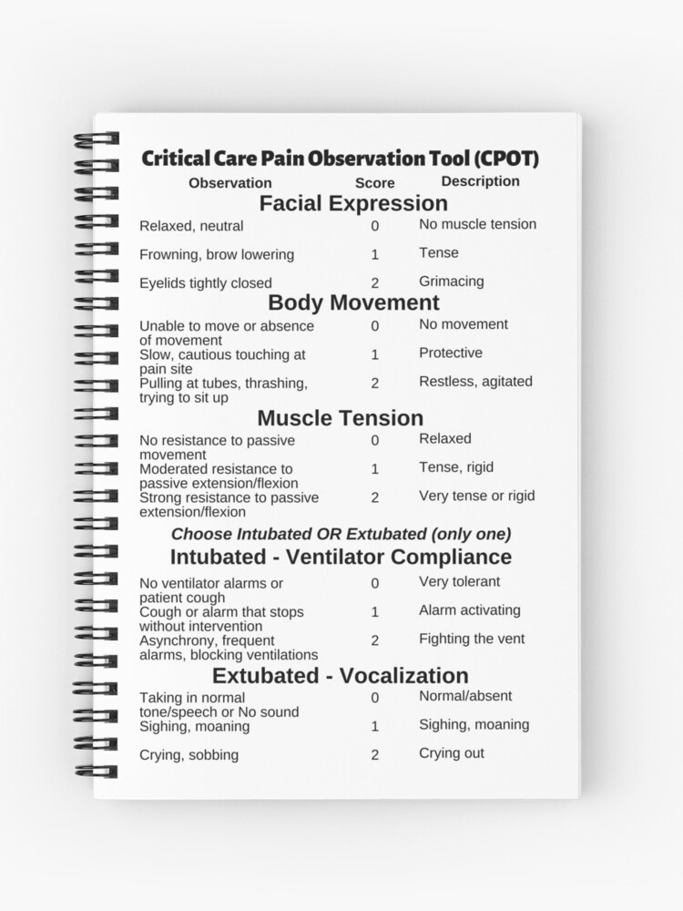 "Critical Care Pain Observation Tool Chart" Journal for Sale by ...