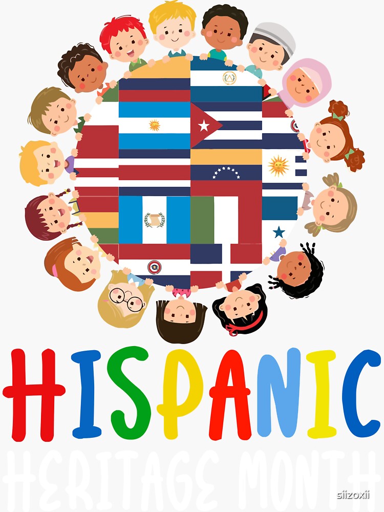 "Hispanic Heritage Month Mexican Latino Flag Boy Girls Kids" Sticker ...