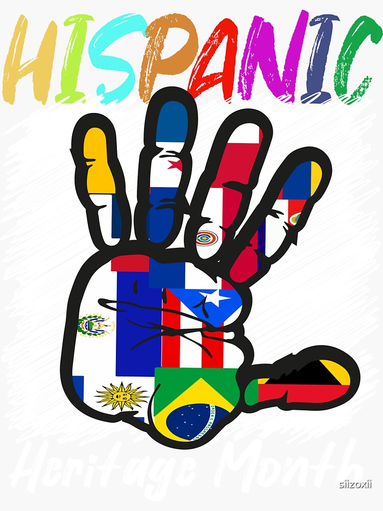 National Hispanic Heritage Month Latino All Countries Flags Sticker