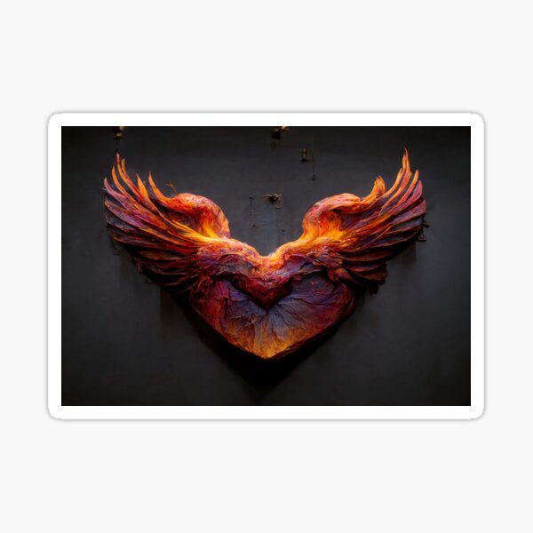 "Flaming Heart Art / Flame Heart Unwind Designs" Sticker for Sale by ...