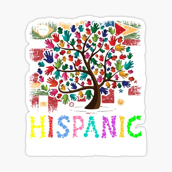 "Hand Flag Tree Root Latino National Hispanic Heritage Month " Sticker ...