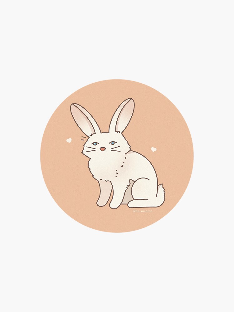 "Little White Rabbit Sticker" Sticker for Sale by Ali-he-invente ...