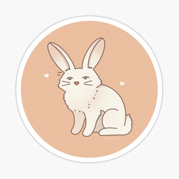 "Little White Rabbit Sticker" Sticker for Sale by Ali-he-invente ...