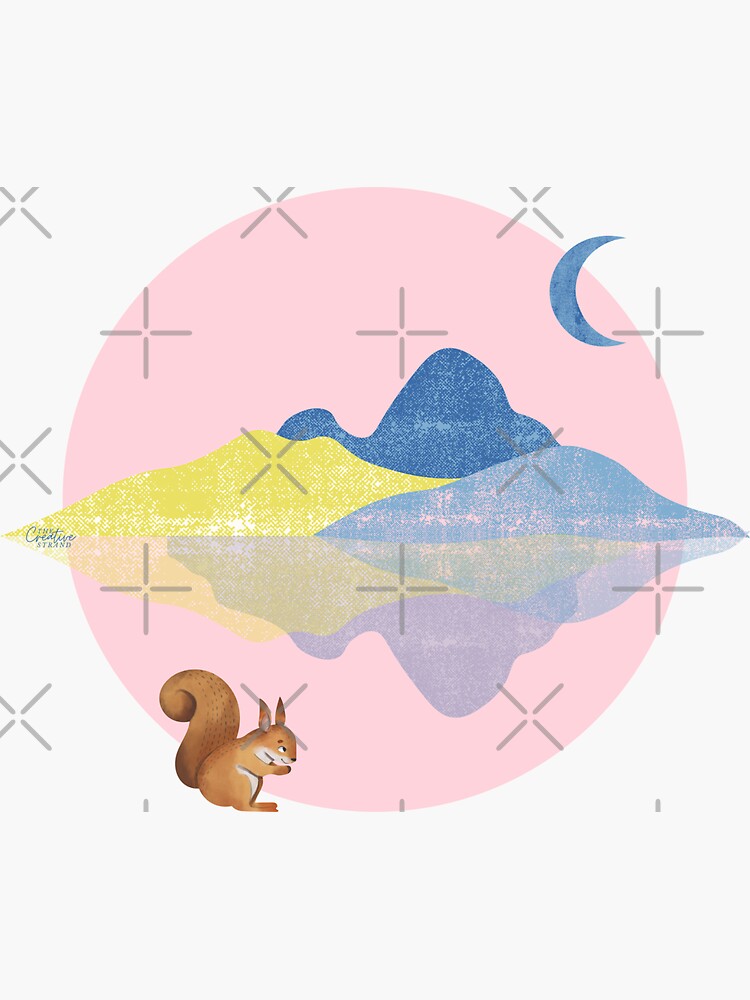 "Adventure time with a curious Squirrel." Sticker for Sale by ...