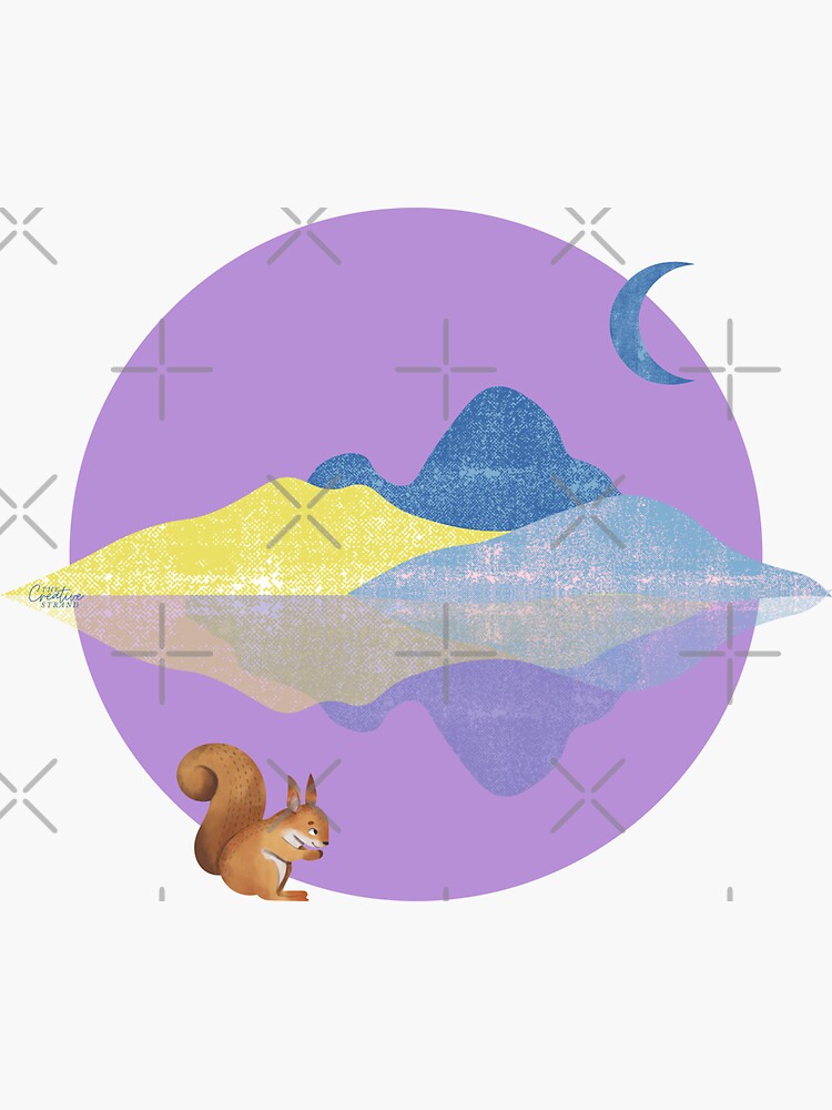 "Adventure time with a curious Squirrel." Sticker for Sale by ...