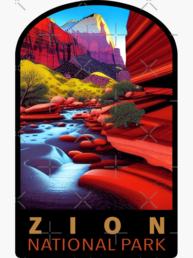 "Zion National Park Utah" Sticker for Sale by CattlettArt | Redbubble
