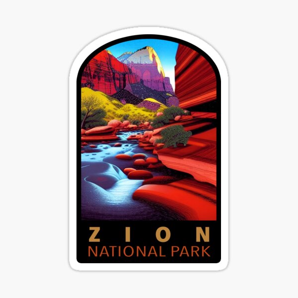 "Zion National Park Utah" Sticker for Sale by CattlettArt | Redbubble