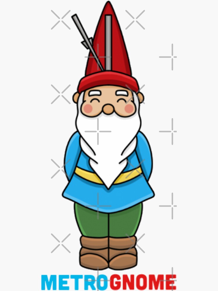 "Metrognome Metronome Gnome" Sticker for Sale by radiantdark | Redbubble