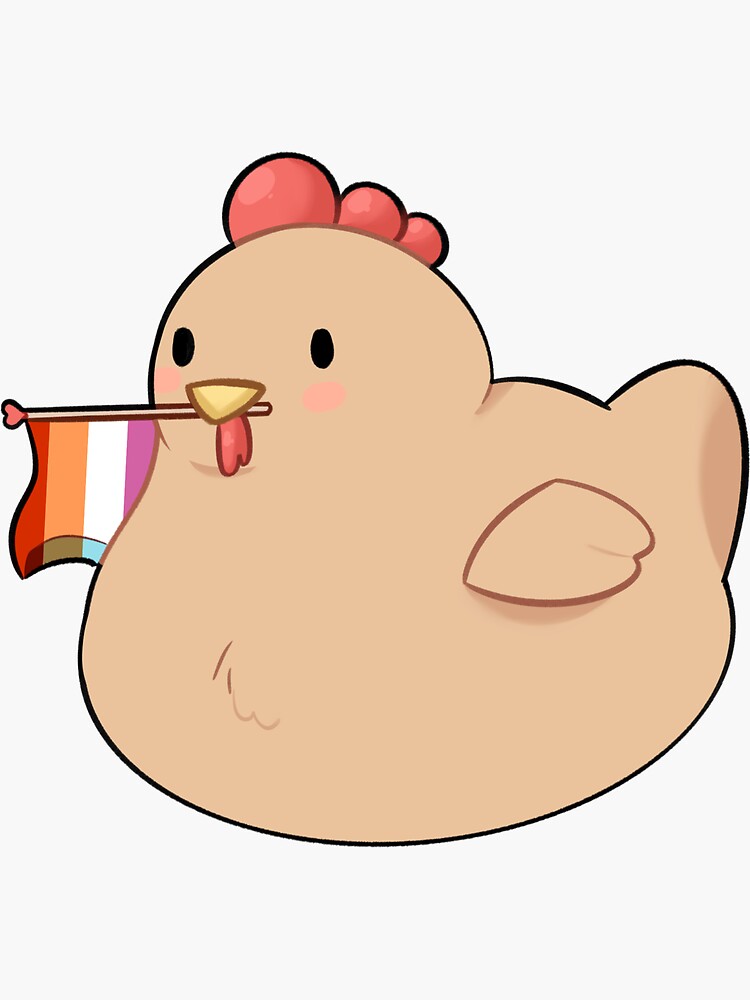 "lesbian pride chicken " Sticker for Sale by puppypetter | Redbubble