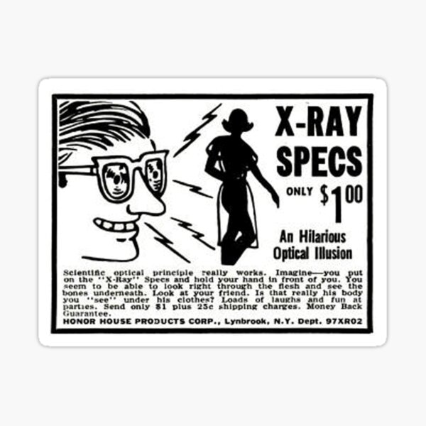 "xray specs" Sticker by Cheesy-Puffs | Redbubble
