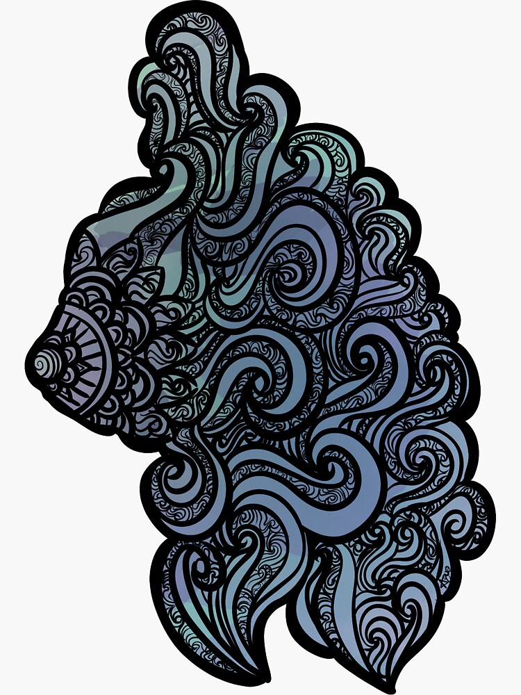 "Cat Silhouette Swirl Line Art Design" Sticker for Sale by AquaticsGrl ...