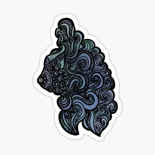 "Cat Silhouette Swirl Line Art Design" Sticker for Sale by AquaticsGrl ...