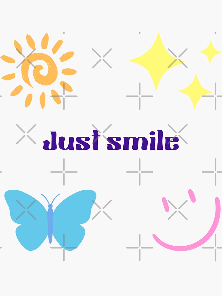 "Just smile sticker pack" Sticker for Sale by TheDreamSociety | Redbubble