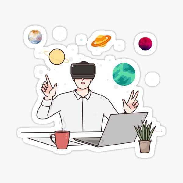 "Science and technology - Virtual reality" Sticker for Sale by NinoEdu ...