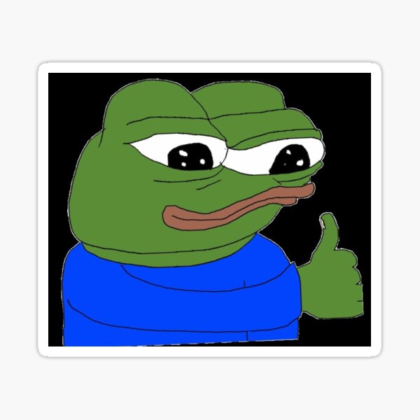 "PepeTheFrog Apu Apustaja The Helper Wall eyed pepe Blue with Sticker ...