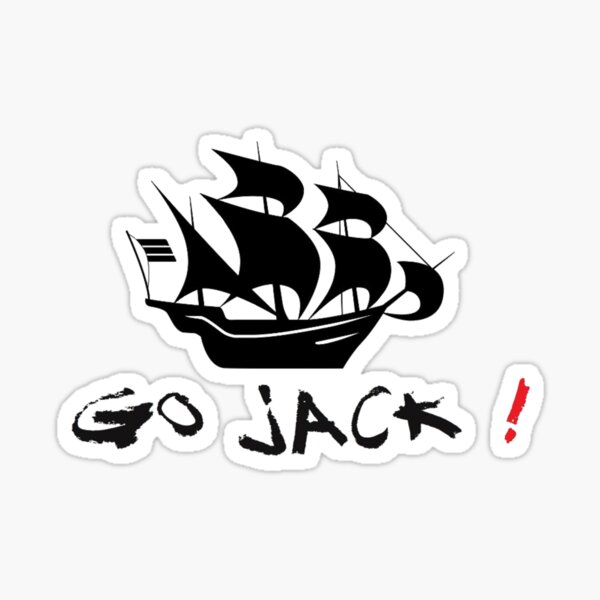 "go jack go !" Sticker for Sale by davidmelo | Redbubble