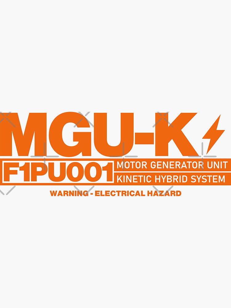 "MGU-K F1 Hybrid Power Unit Orange Design" Sticker for Sale by ...