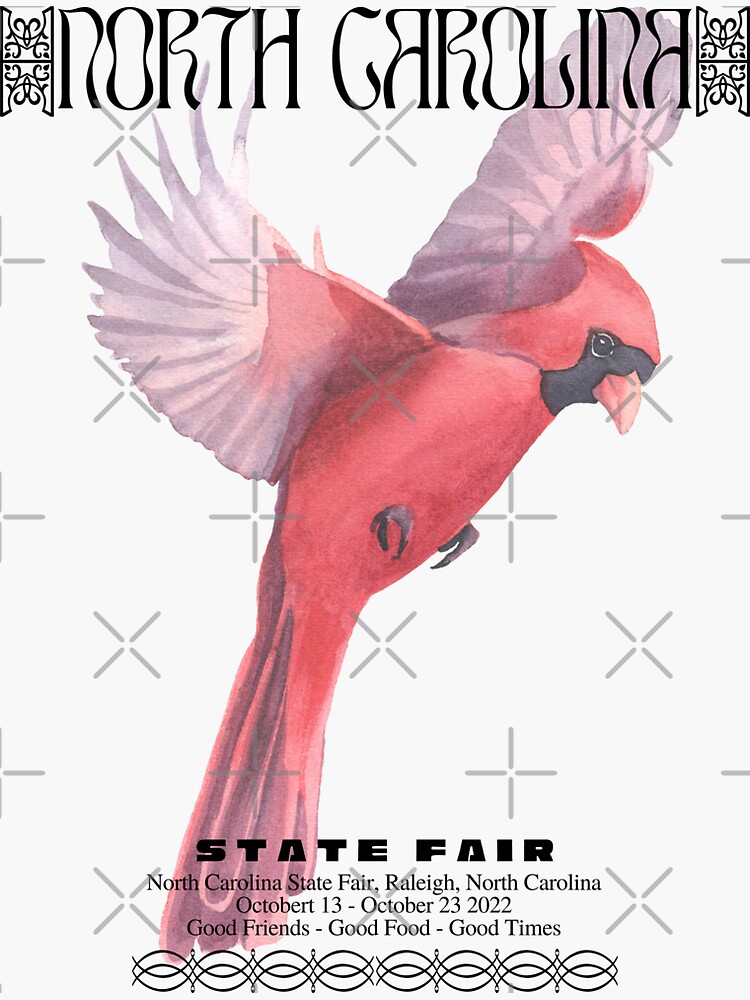 "North Carolina State Fair | Red Cardinal" Sticker for Sale by State ...