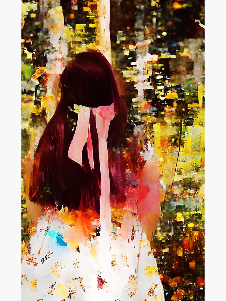 "Little Flower Girl-Abstract Dreams" Sticker for Sale by BioDigital ...