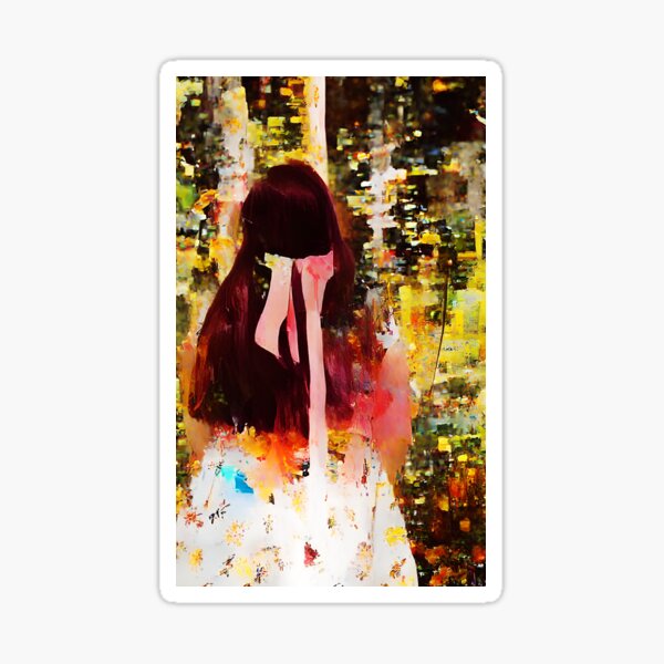 "Little Flower Girl-Abstract Dreams" Sticker for Sale by BioDigital ...