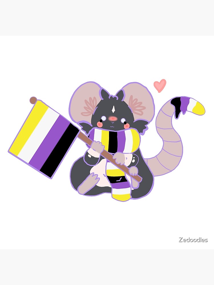 "Non-binary pride Rat" Poster for Sale by Zedoodles | Redbubble