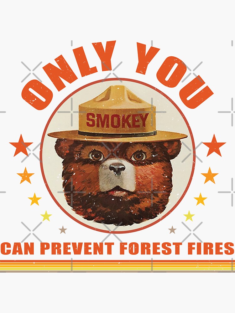 "Smokey The Bear only you can prevent forest fires" Sticker for Sale by ...