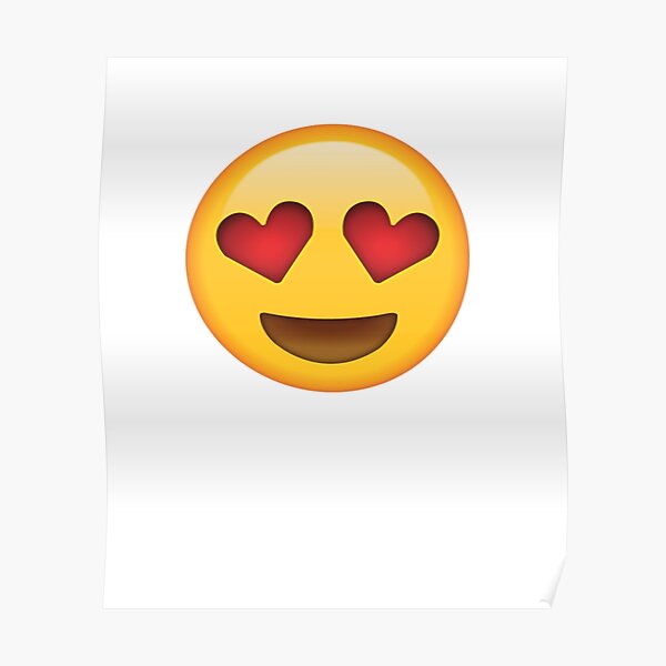 "Cute Heart Eyes Emoji" Poster for Sale by PrintPress | Redbubble