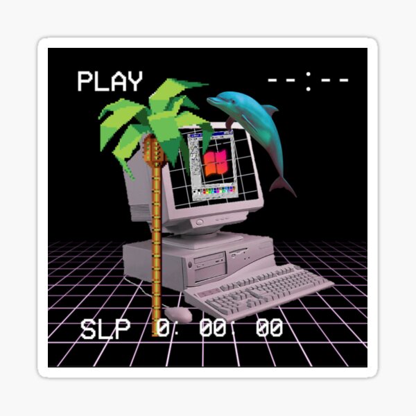 "vaporwave aesthetic computer" Sticker for Sale by manu-art-shop ...