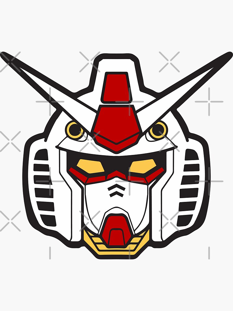"Gundam Head" Sticker for Sale by Sakuga Drip | Redbubble