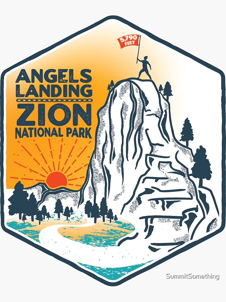 "Angels Landing Zion National Park" Sticker for Sale by SummitSomething ...