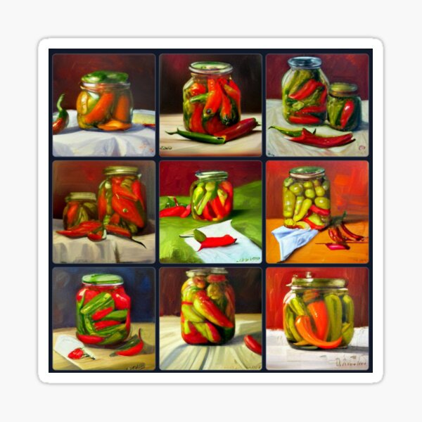 "Pickled Peppers Pack" Sticker for Sale by CinderPress | Redbubble
