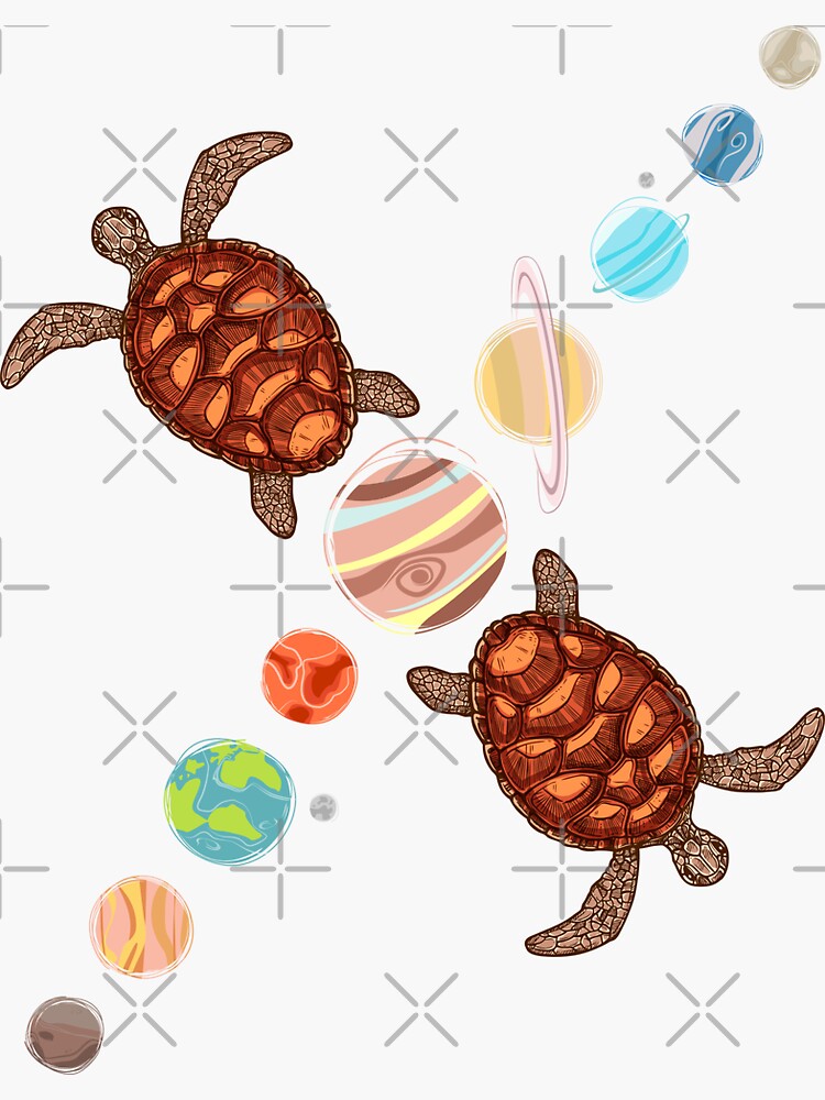 "Space turtles" Sticker for Sale by CorneliusDesign | Redbubble