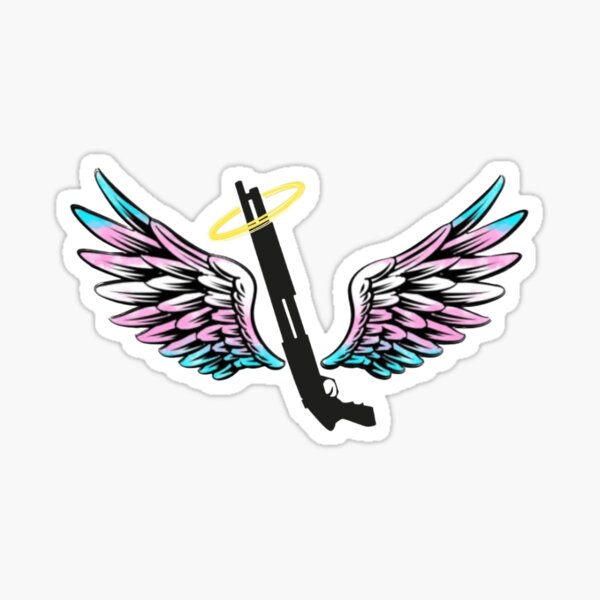 "Angel w/ a Shotgun Pride - Trans" Sticker for Sale by Aleriya | Redbubble