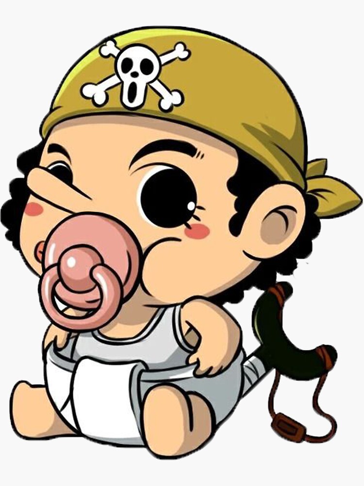 "Cute Baby One Piece Usopp , One Piece Funny Baby Usopp" Sticker for ...