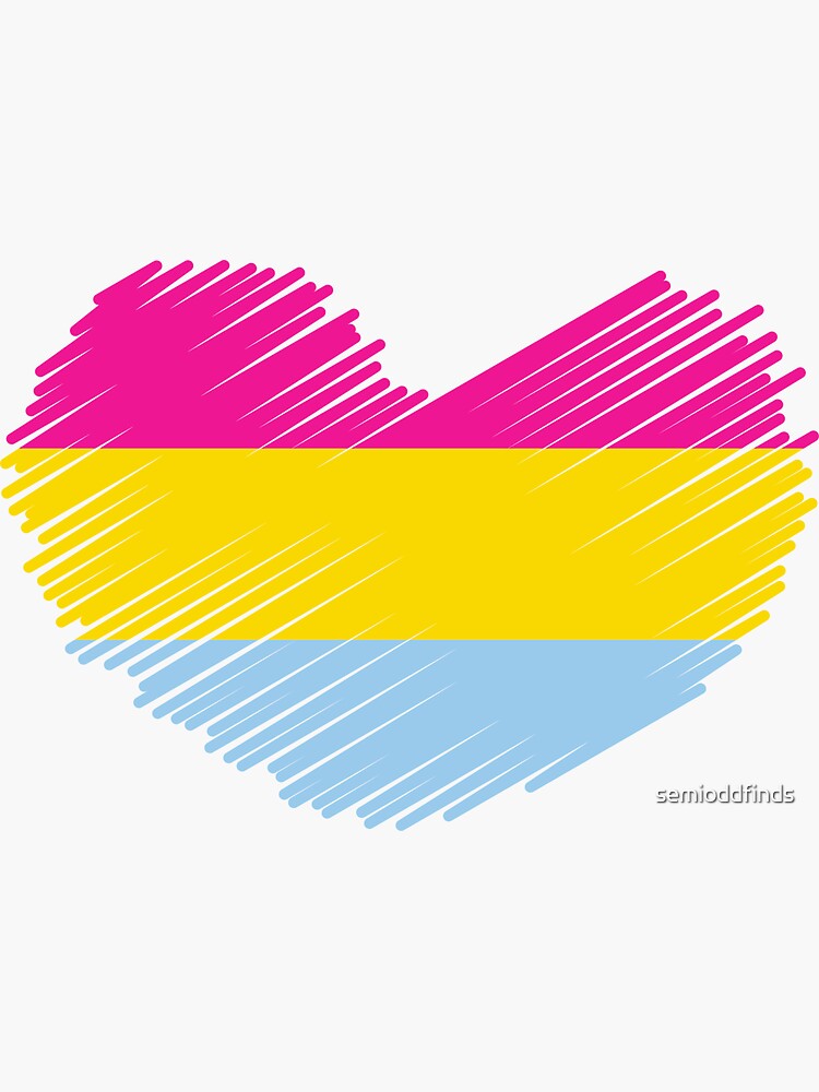Pansexual Pride Flag Heart Sticker For Sale By Semioddfinds Redbubble