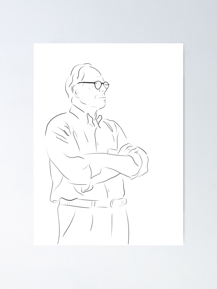 "Dieter Rams Sketch standing" Poster for Sale by Rosadraws | Redbubble