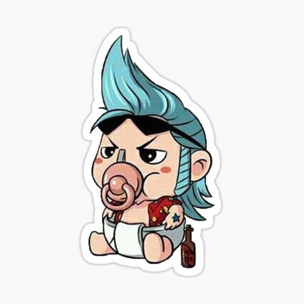 "Cute Baby One Piece Franky , One Piece Funny Baby Franky" Sticker for ...