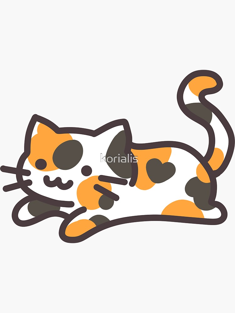 Cute Calico Cat Sticker For Sale By Korialis Redbubble
